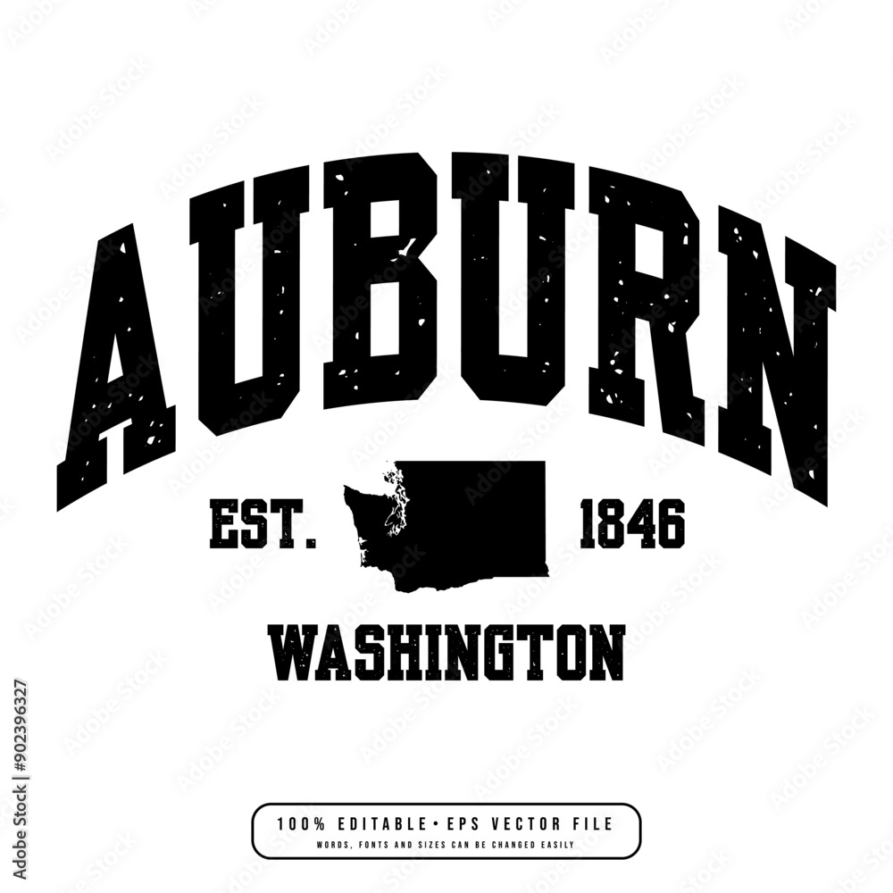 Auburn text effect vector. Editable college t-shirt design printable ...