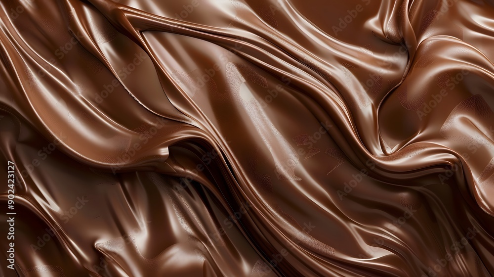 Chocolate background texture brown milk wave liquid cocoa cream swirl ...