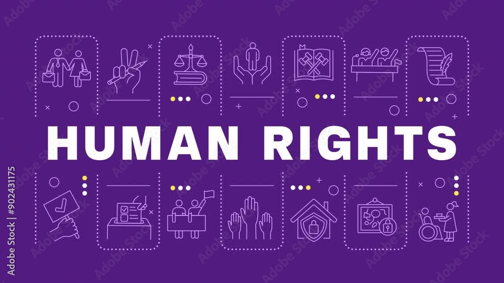 Human rights word concept animation. Vote freedom, independence ...