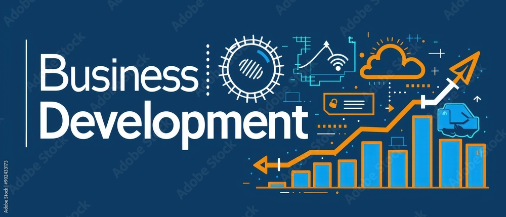 A banner where the text "Business Development" is showcased as a ...