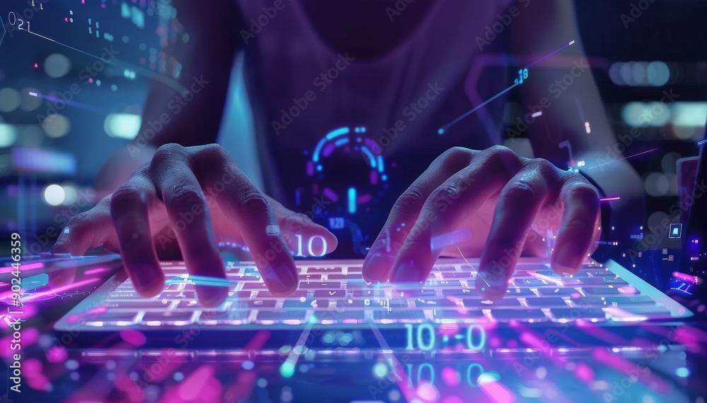 Coding and Technology, a Neon Dream for your background business ...