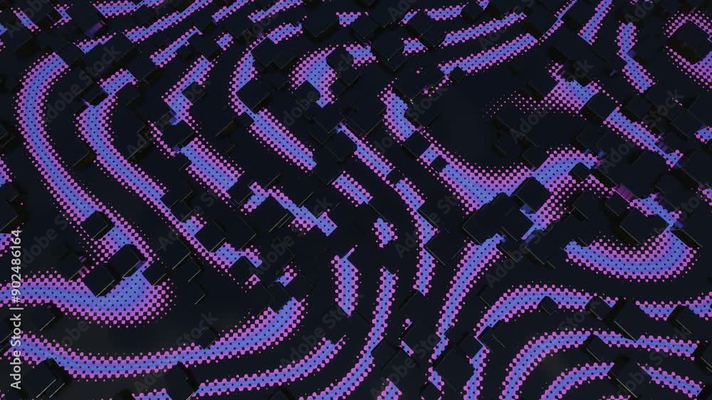 Hi tech pattern on plane surface, neon glow, complex elements and ...