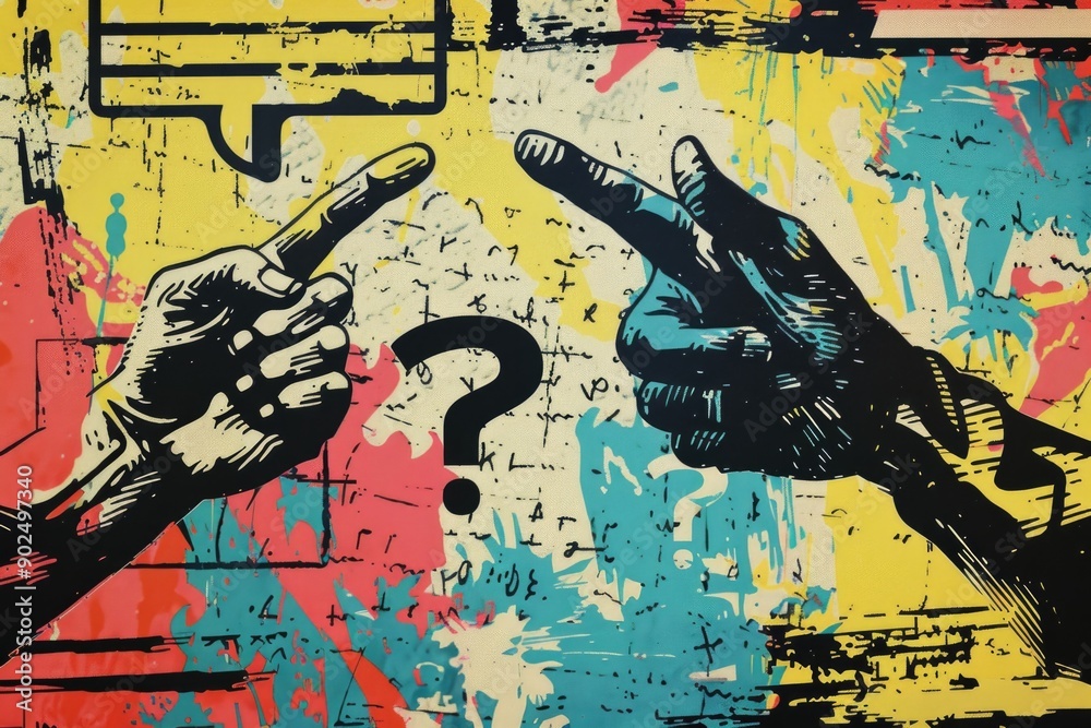 Two hands holding question marks in mid-air, symbolizing curiosity and ...