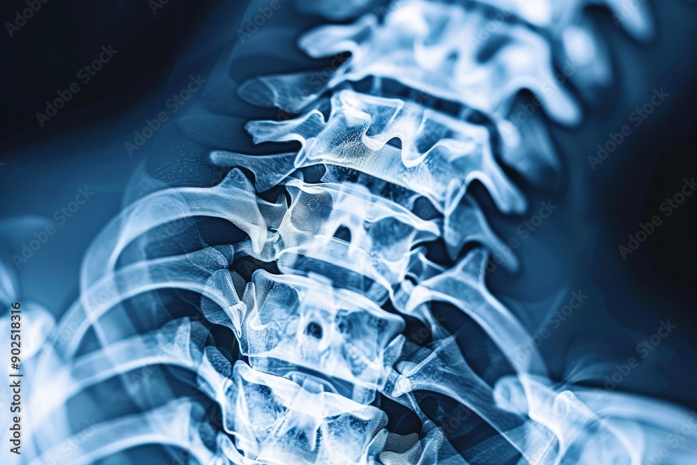 x-ray of the human spine highlighting vertebral anatomy and spinal ...