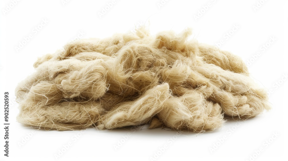 With a clipping path, mineral wool (also known as mineral fiber ...