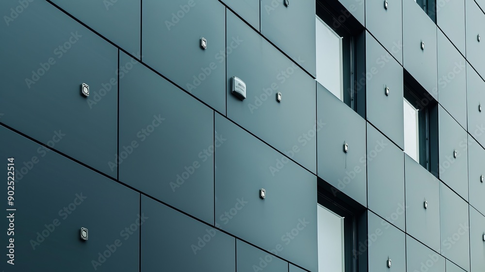 A building's facade featuring sandwich panels with PIR insulation that ...