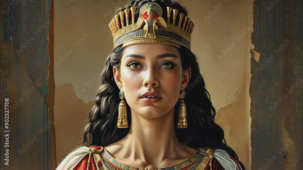 Portrait of a beautiful woman princess in traditional Egyptian clothing ...