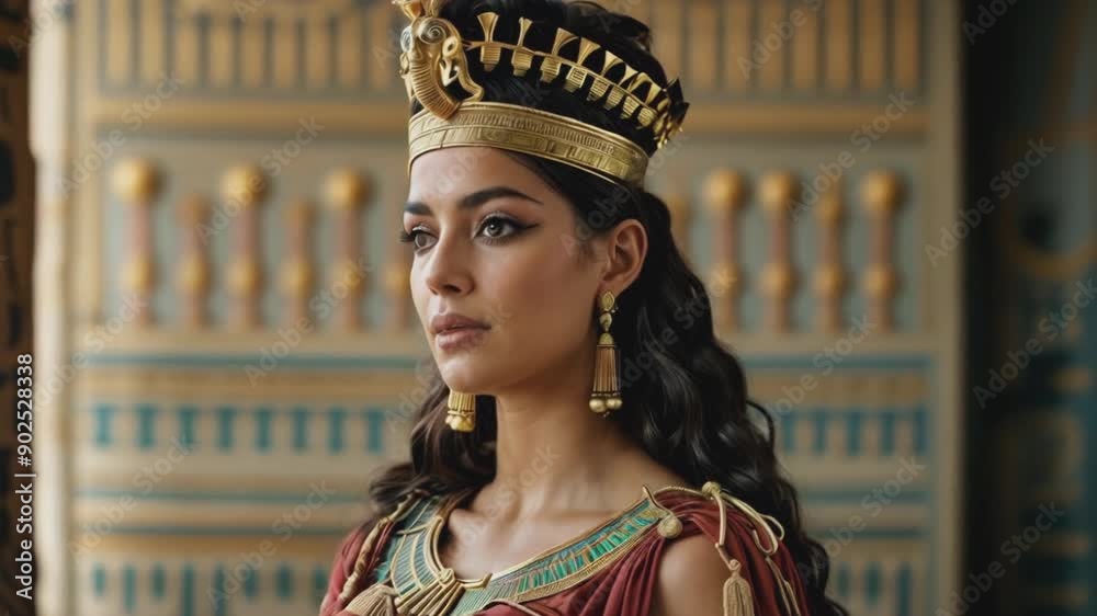 Portrait of a beautiful woman princess in traditional Egyptian clothing ...