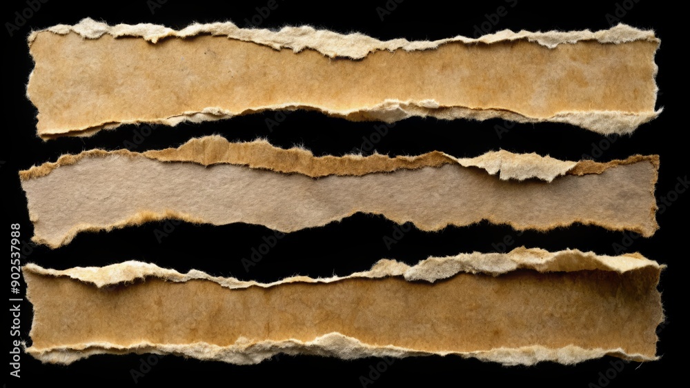 Ripped and torn paper edges with rough, frayed, and irregular borders ...