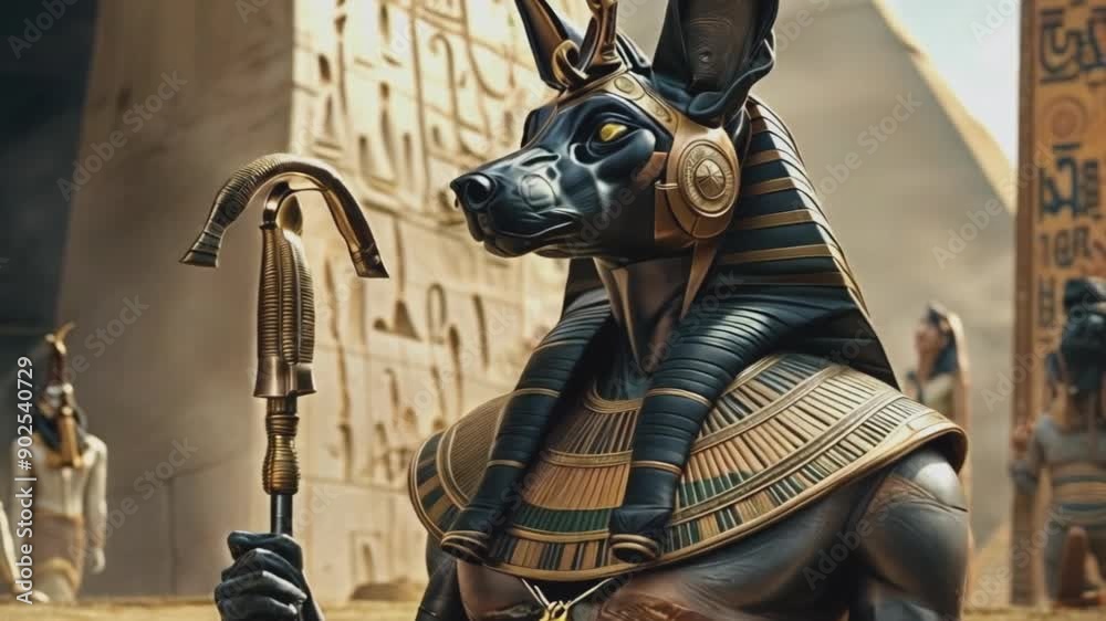 Anubis is a deity of Ancient Egypt with the head of a jackal and the ...