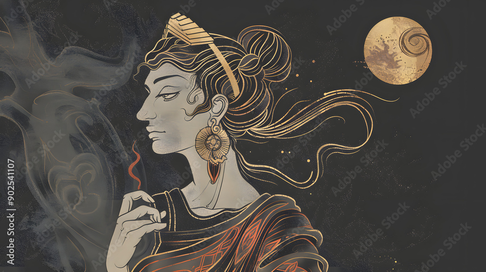 Greek god and goddess Hestia illustration, Hestia, goddess of the ...