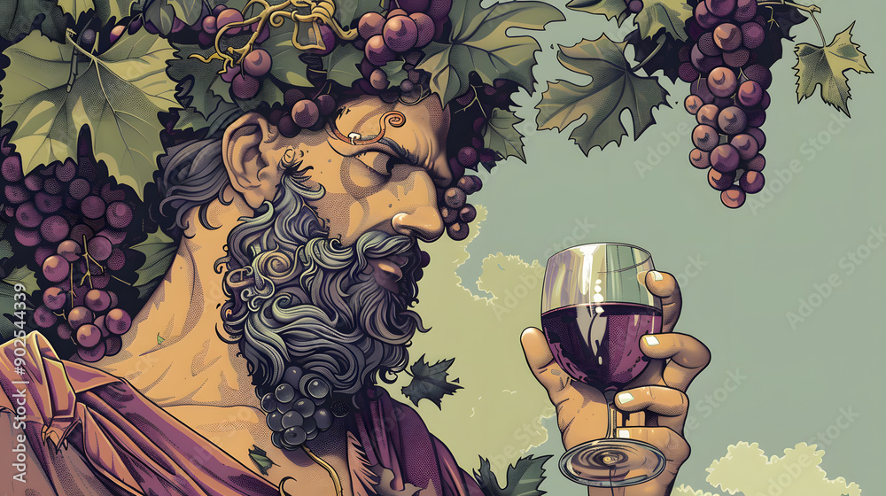 Greek god and goddess Dionysus illustration, Dionysus is the god of the ...