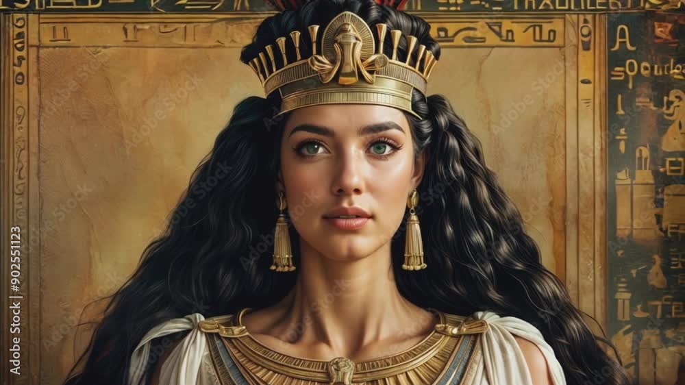 Portrait of a beautiful woman princess in traditional Egyptian clothing ...