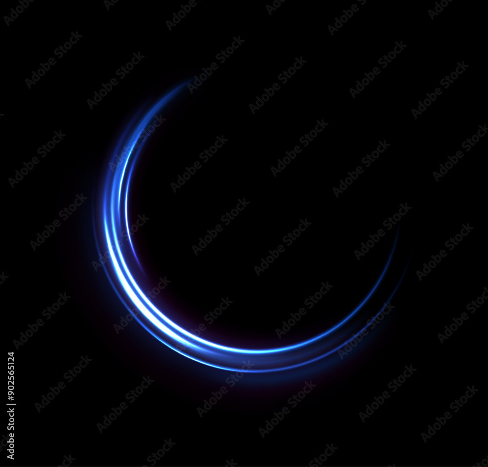 Blue glowing shiny lines effect vector background. Luminous white lines ...