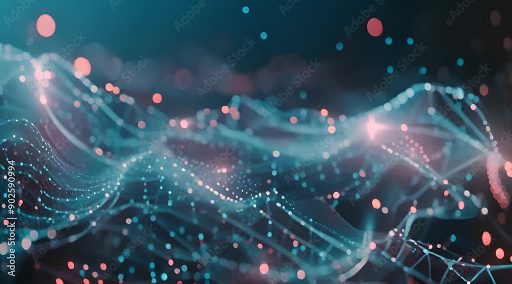 Digital graphic abstract background for technological processes, neural ...