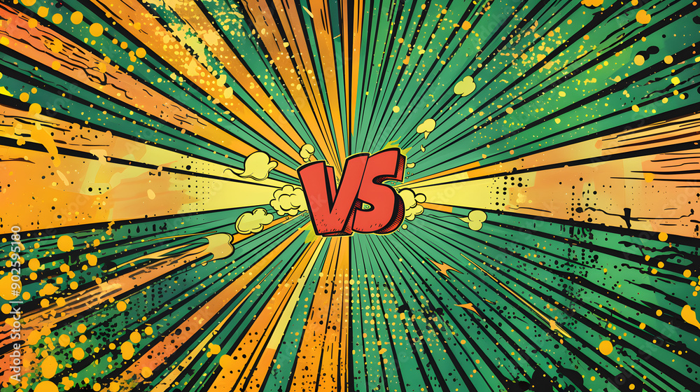 Comic Book Versus Template Background – Pop Art Style Illustration ...