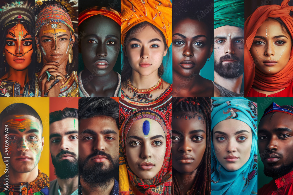 Collage of diverse faces showing a spectrum of human emotions and ...
