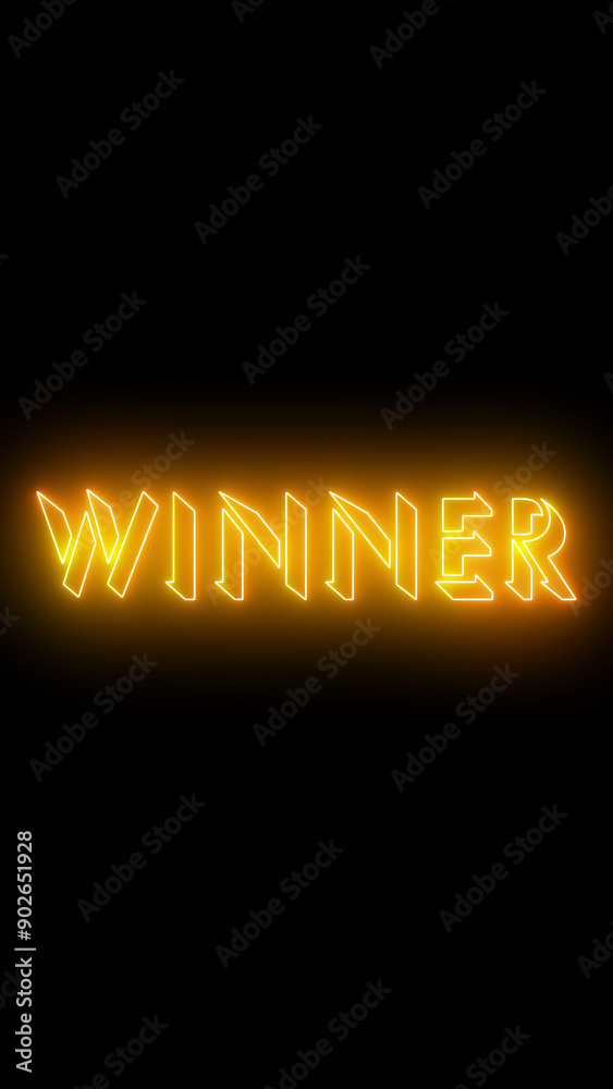 Winner text animation in vertical high resolution. Easy to put into any ...