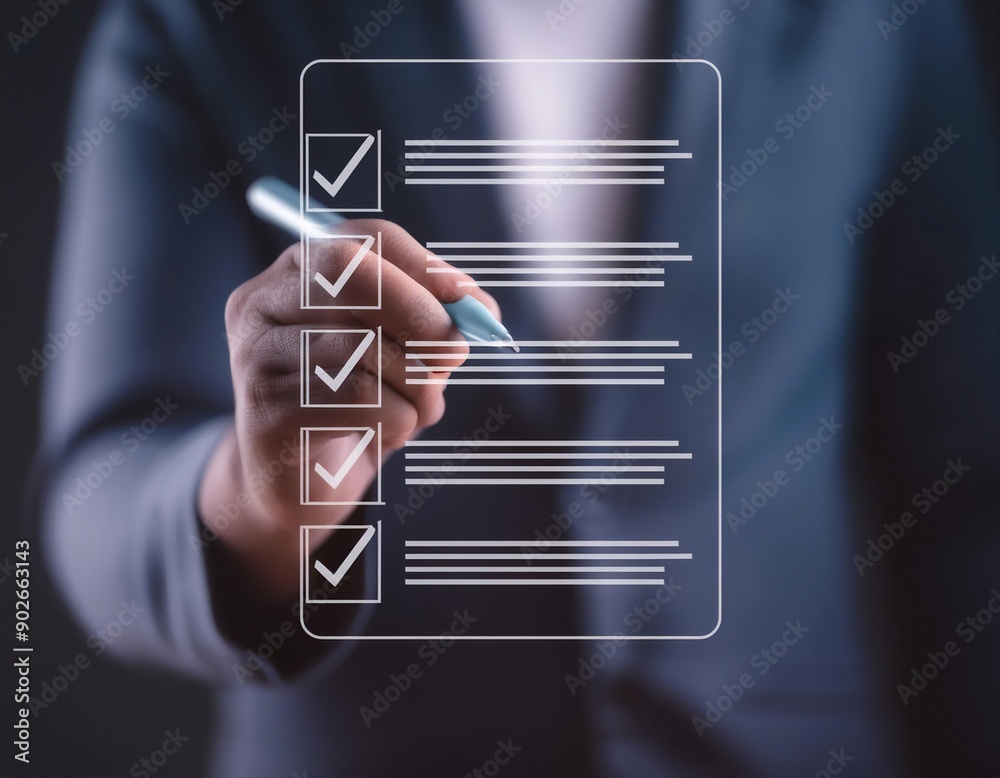 Using and completing a checklist, featuring elements like checkmarks ...