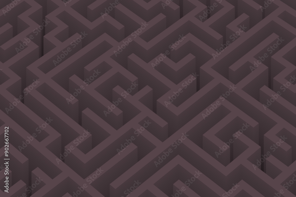 Deep plum geometric pattern with a complex layered zigzag design for a ...