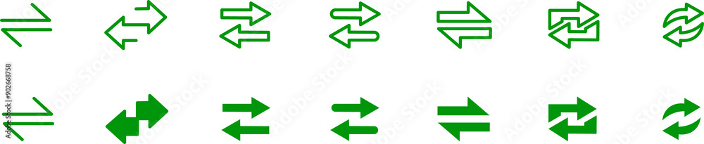 Green transfer icon. Exchange, green arrow and transfer vector. Symbol ...