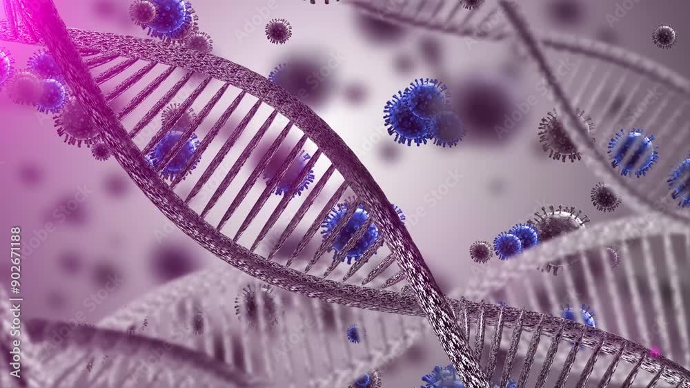 3d dna animation on white background. DNA helix medical science ...