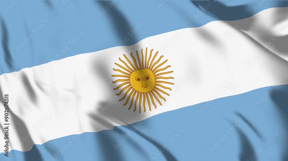 Flying Argentina Flag, Waving Flag of Argentina Animation, Argentina ...