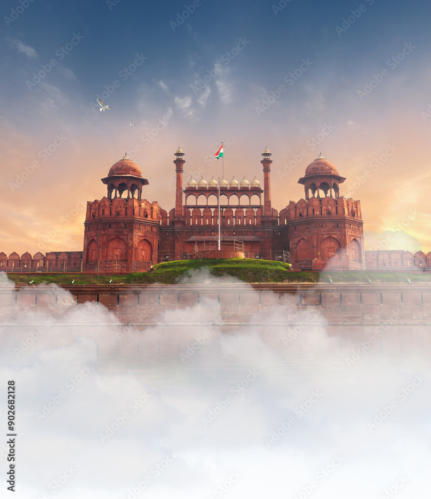 Happy independence day of India celebration on August 15. The Red Fort ...