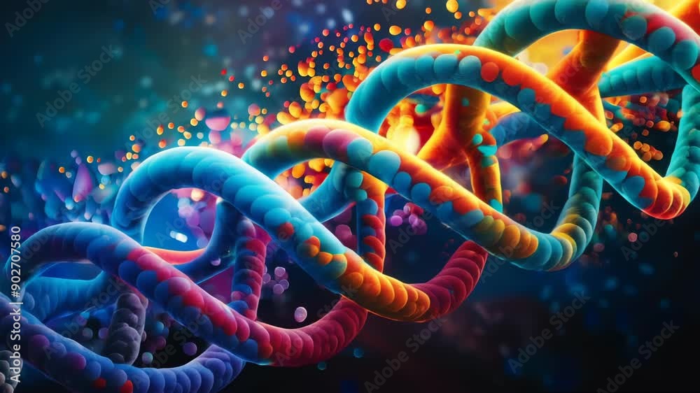Evolution of Human DNA: Vibrant Animation Illustrating Genetic Journey ...
