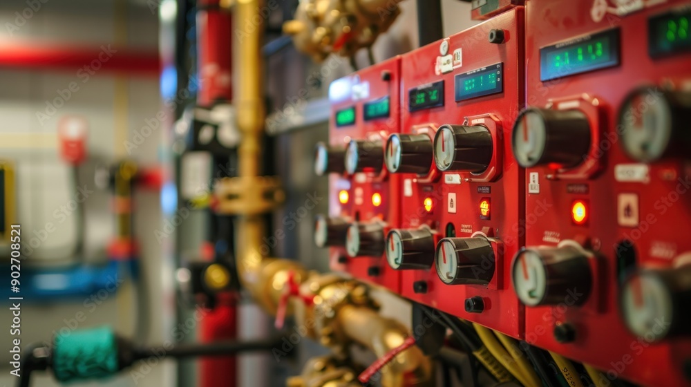 Fire alarm control panel for fire suppression system. Industrial fire ...