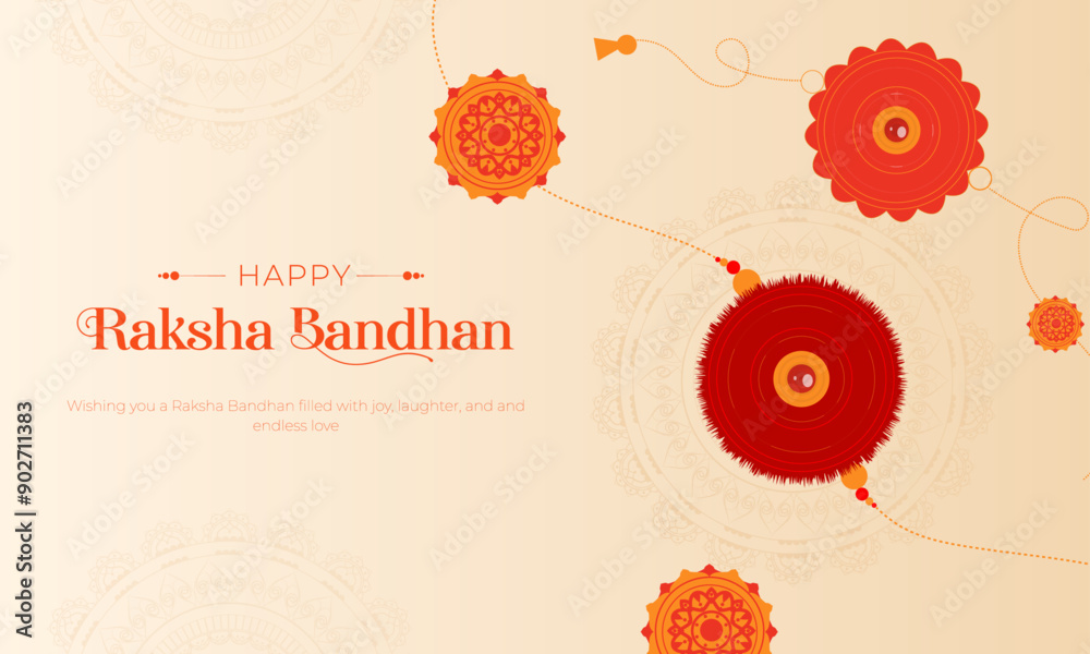 Happy Raksha Bandhan Post and Greeting Card. Indian Culture Rakhi ...
