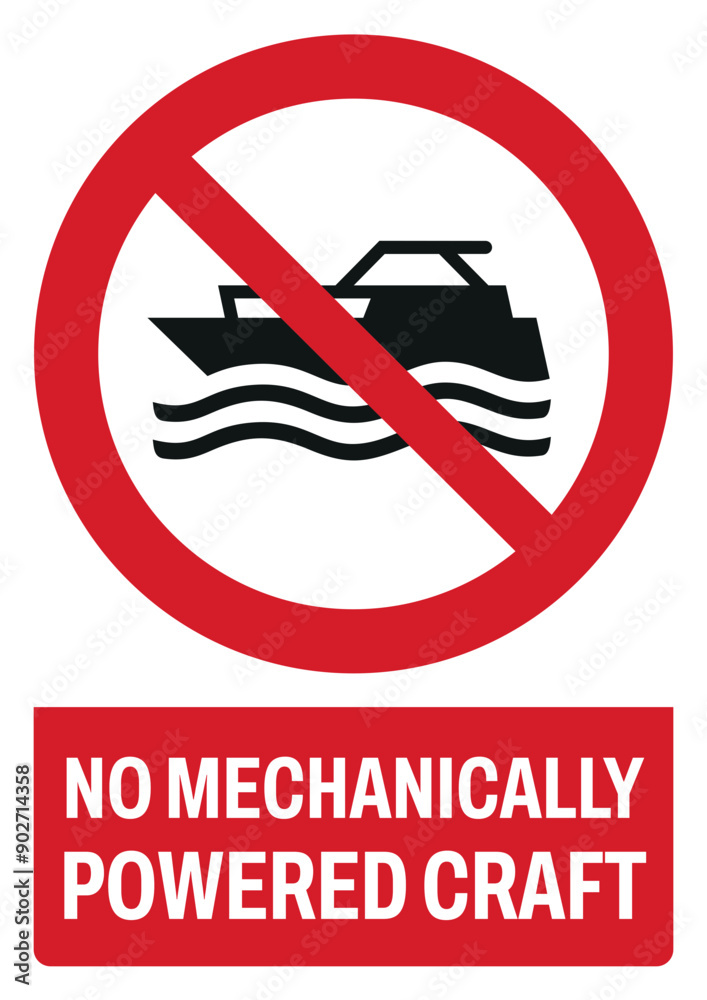 ISO prohibition safety signs text variation_no mechanically powered ...