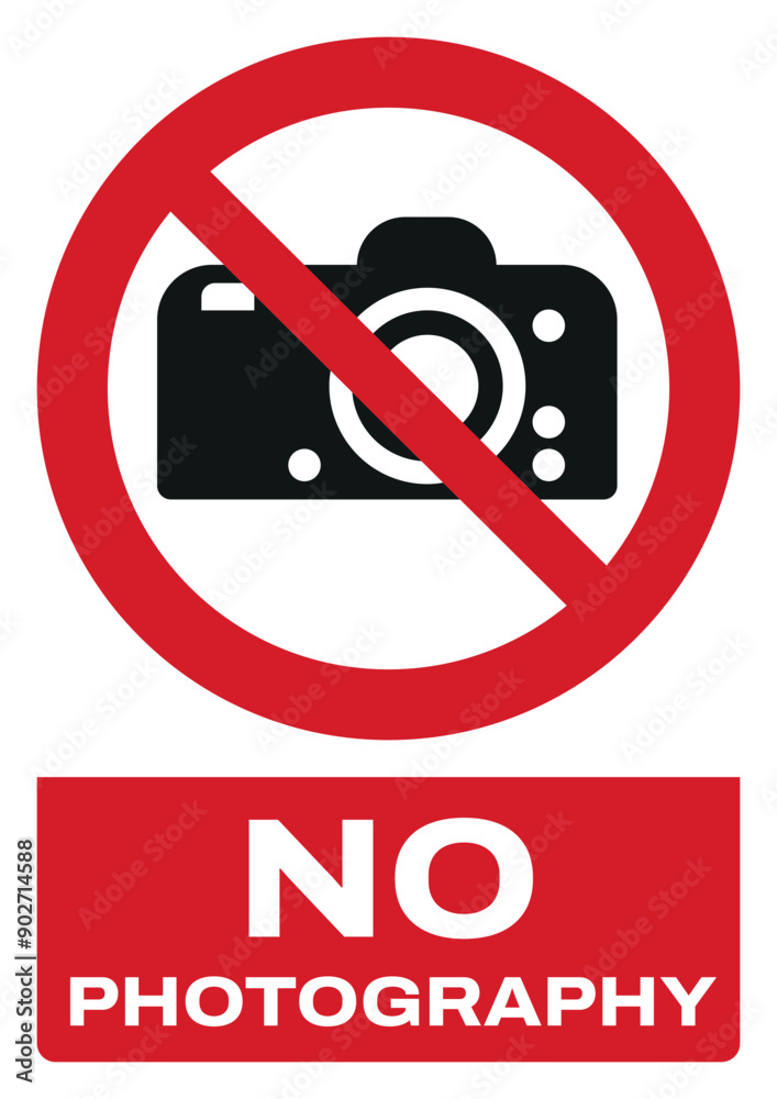 ISO prohibition safety signs text variation_no photography size a4/a3 ...