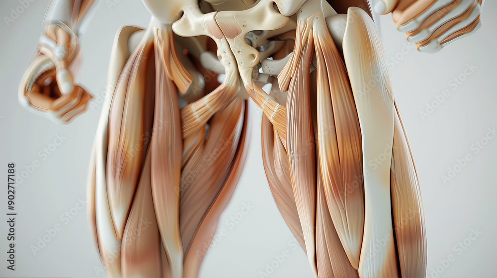 Human anatomy. Muscloskeletal system structure, gluteus medius muscles ...