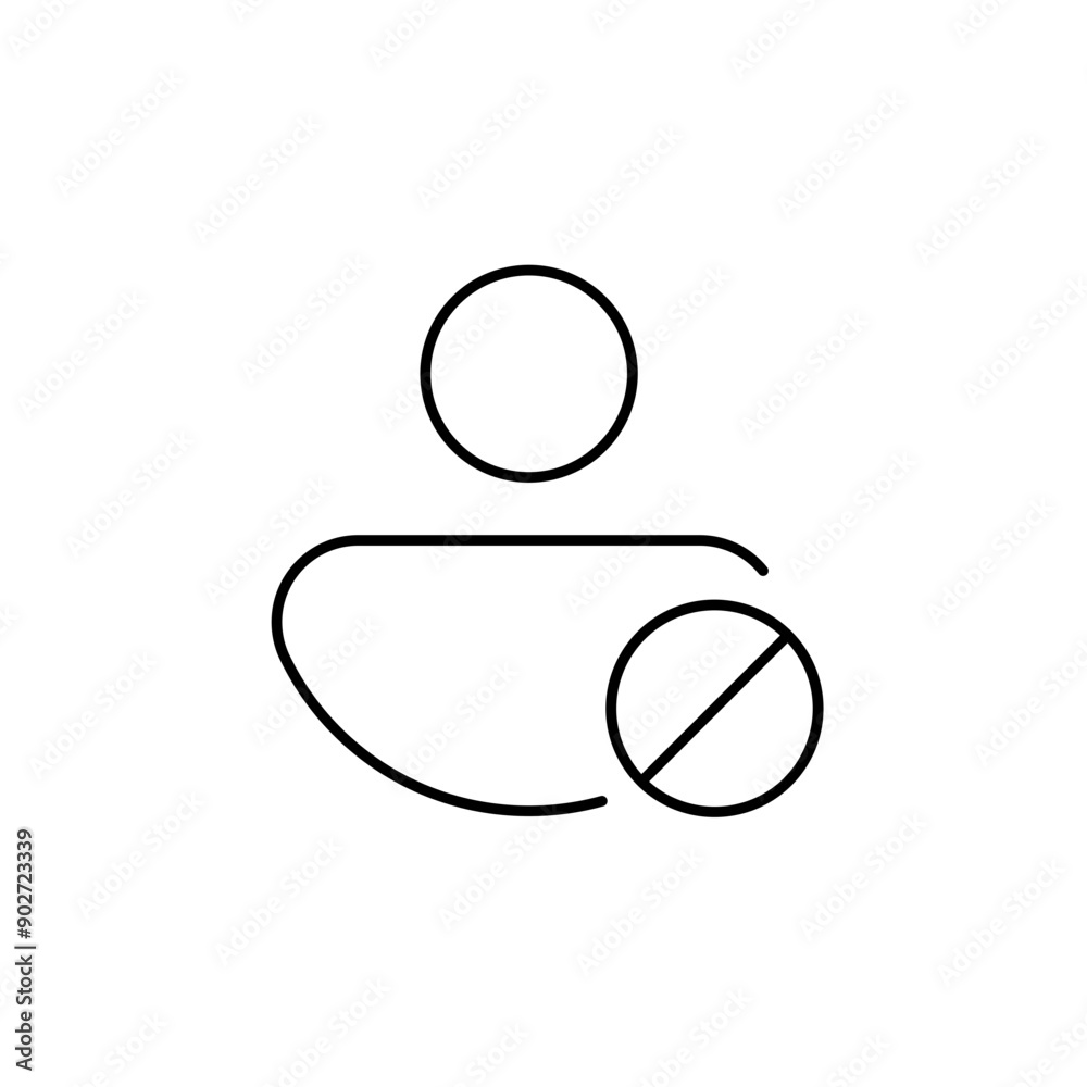 Blocked User Icon Vector Symbol Of A Prohibited Person Restricted Access Account Suspension