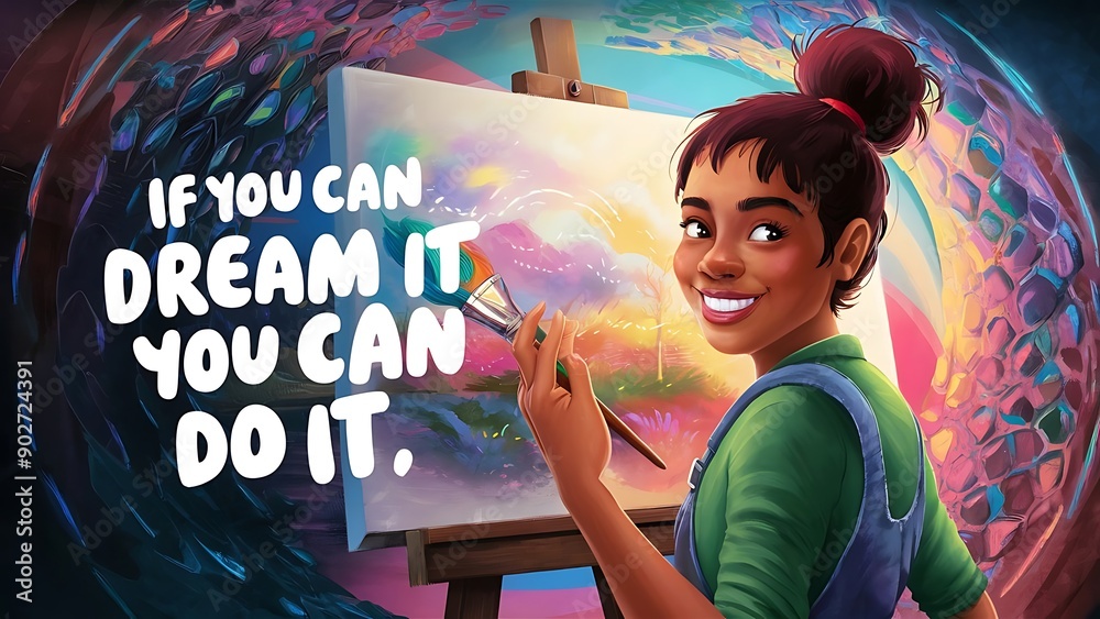 If you can Dream it You can Do it colorful background and text (T-shirt ...