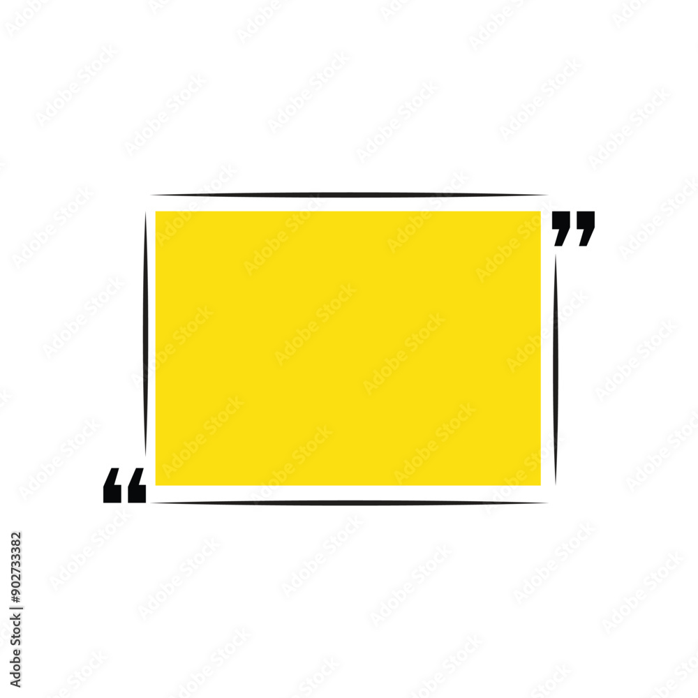 Quote box frame, big set. Texting quote boxes. Yellow Blank template ...