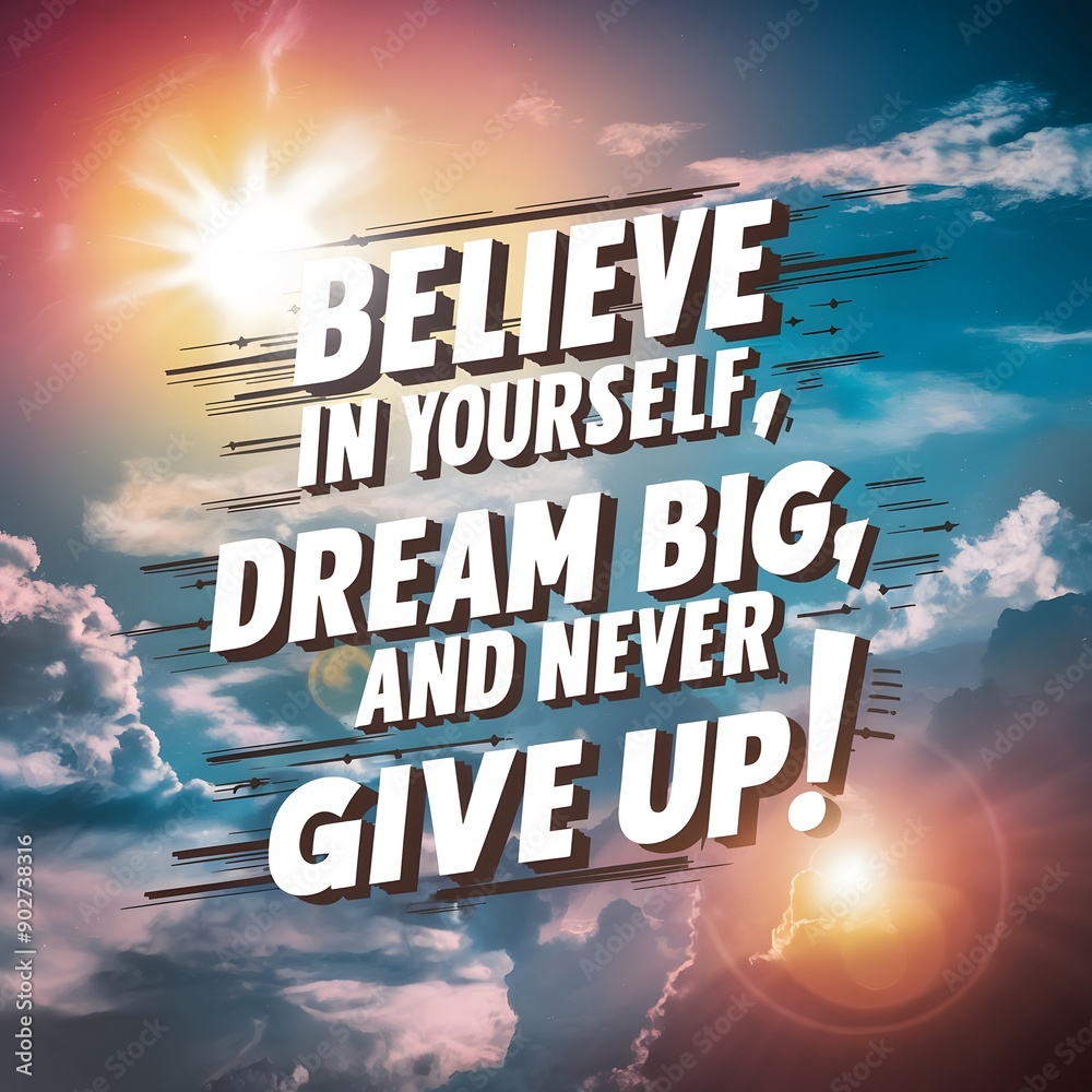 Believe in yourself, dream big, and never give up powerful and ...