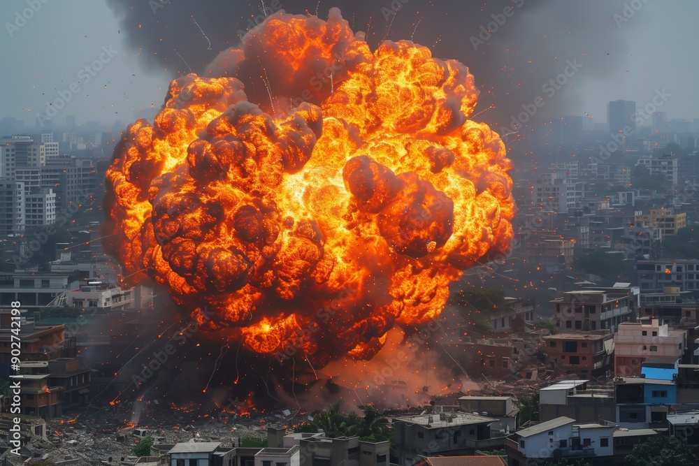 Photo & Art Print explosion in city, Сергей Косилко