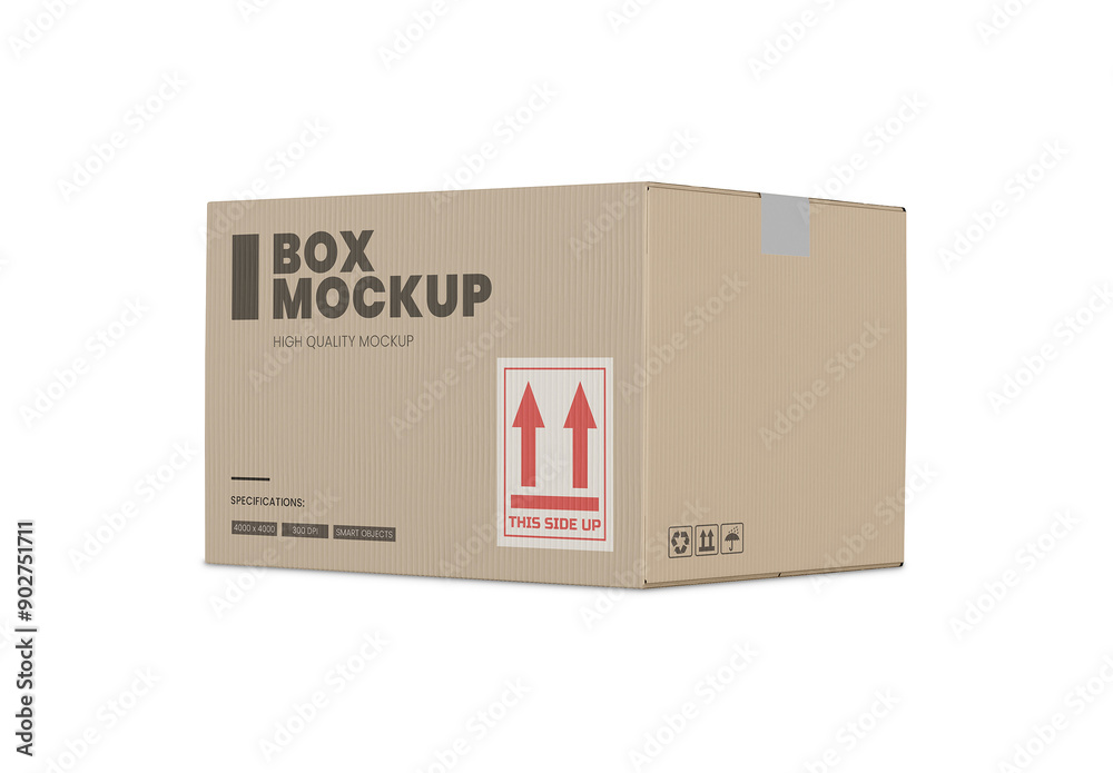 Cardboard Box Mockup Stock Template | Adobe Stock