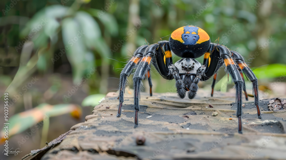 Exotic Spider in the Rainforest Close-Up of a Colorful and Intriguing ...