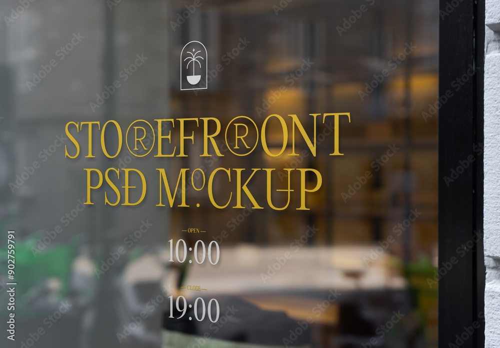 Perspective View Glass Storefront Mockup Stock Template | Adobe Stock