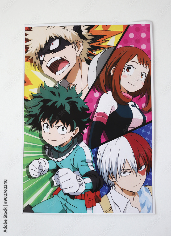 Poster with the characters from the manga and anime book series My Hero ...