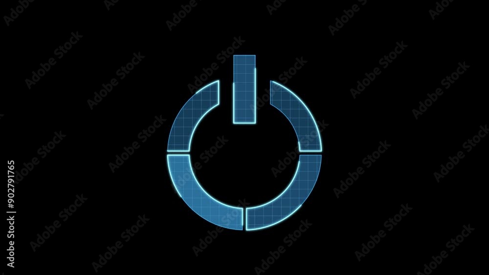 On off button icon motion animation, continuous seamless loop from 1 to ...