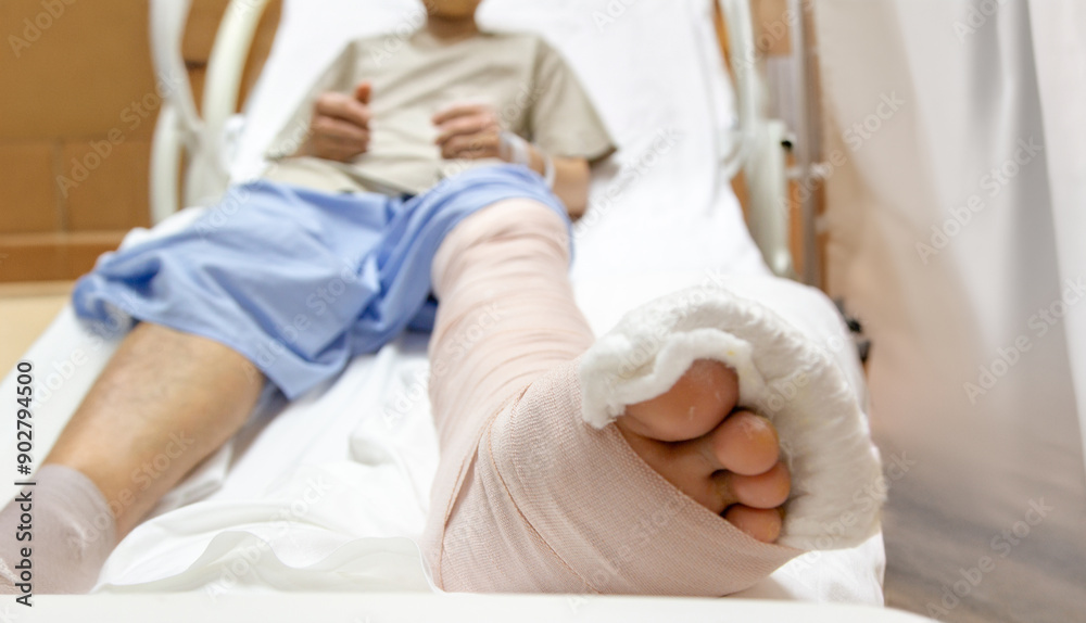 Nurse Pediatrician Doctor Examining broken legs after sergery Medical ...