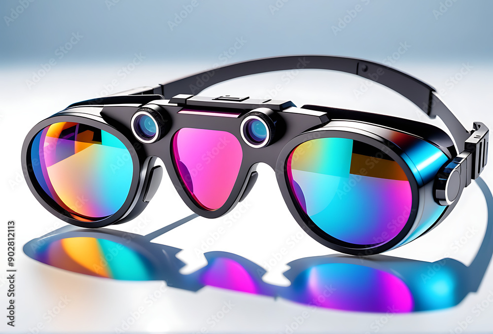isolated augmented reality glasses white background new technology ...