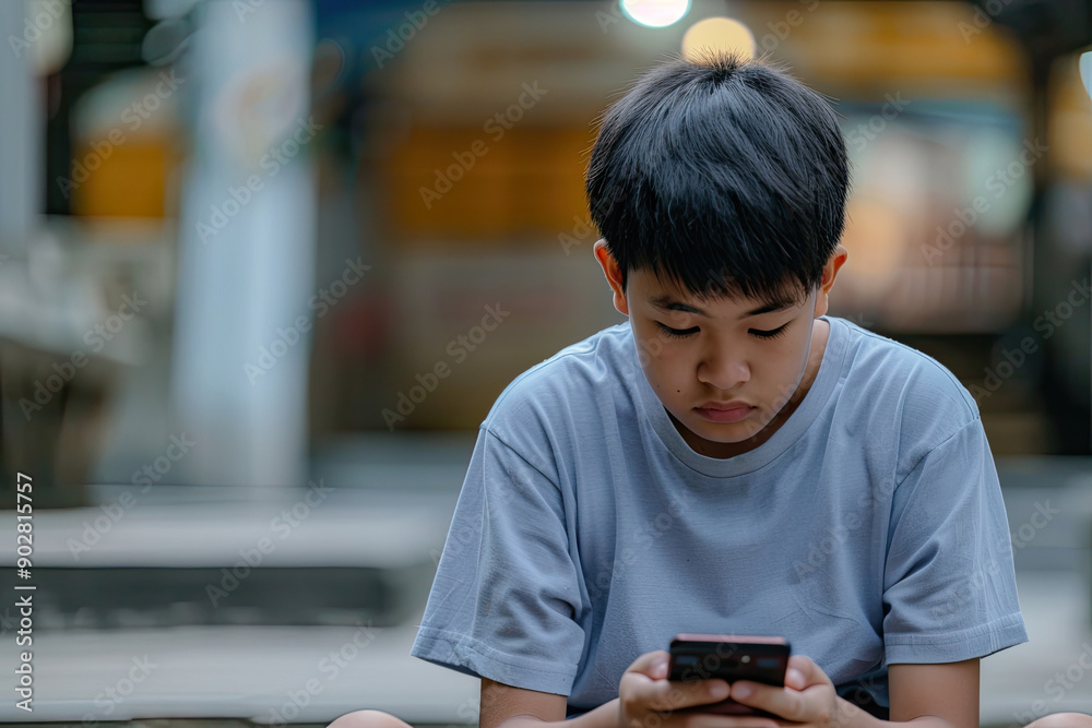 Mobile phone addiction, screen time management teenager using smart ...