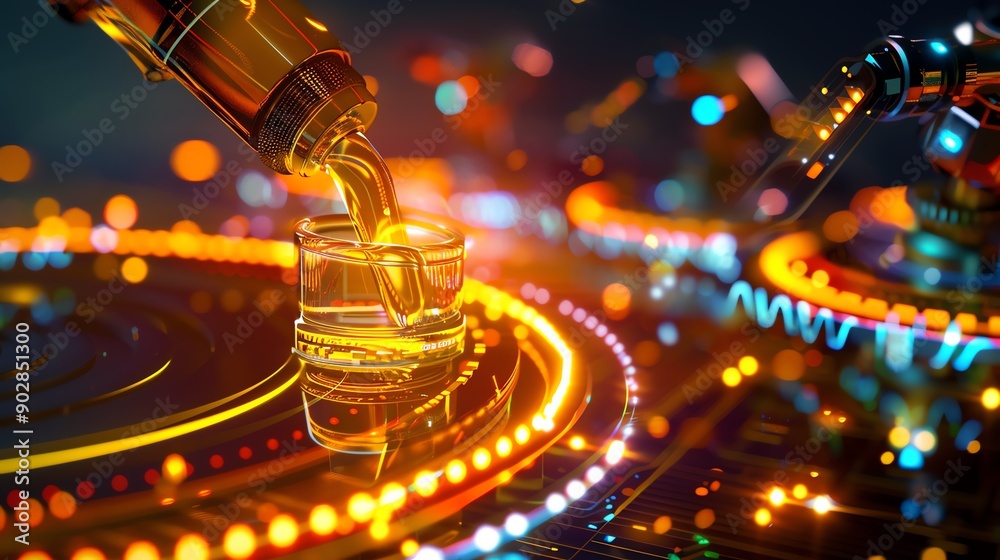 Industrial robot arm pouring oil into an engine, Oil Prices Rising ...