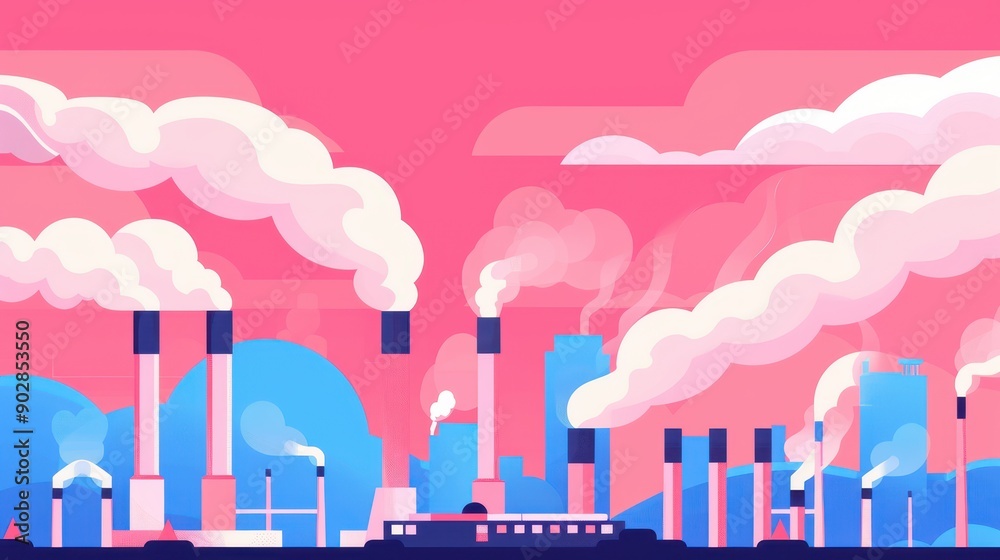 Toxic Industrial Emissions, Visual representation of hazardous smoke ...