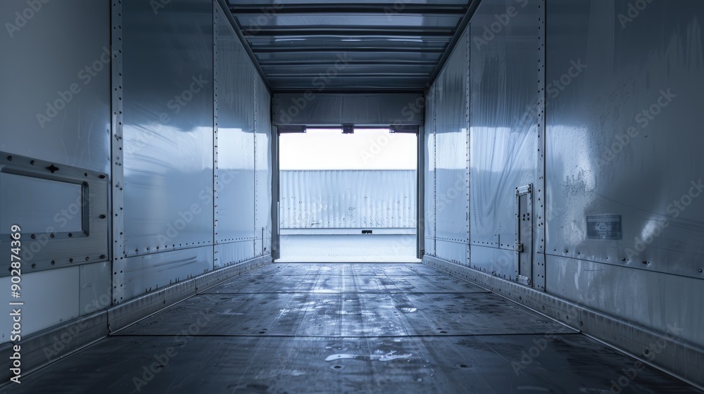 Cooled truck body Truck body view from inside Refrigerated container ...